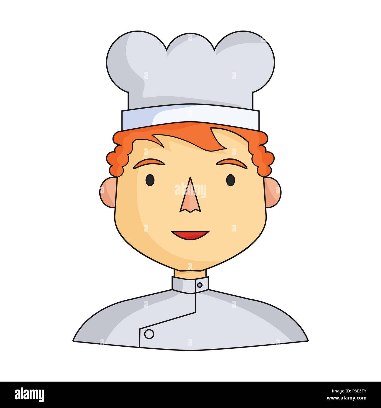 Koch Symbol im Comic-stil auf weißem Hintergrund. Menschen ...