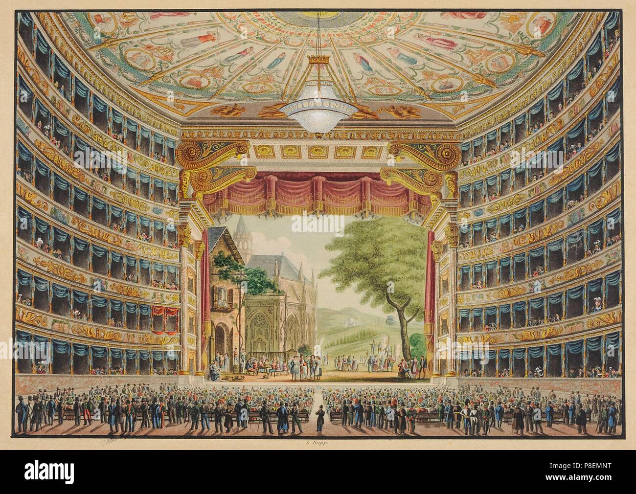 Das Opernhaus La Scala in Mailand, festlichen Innenraum. Museum ...