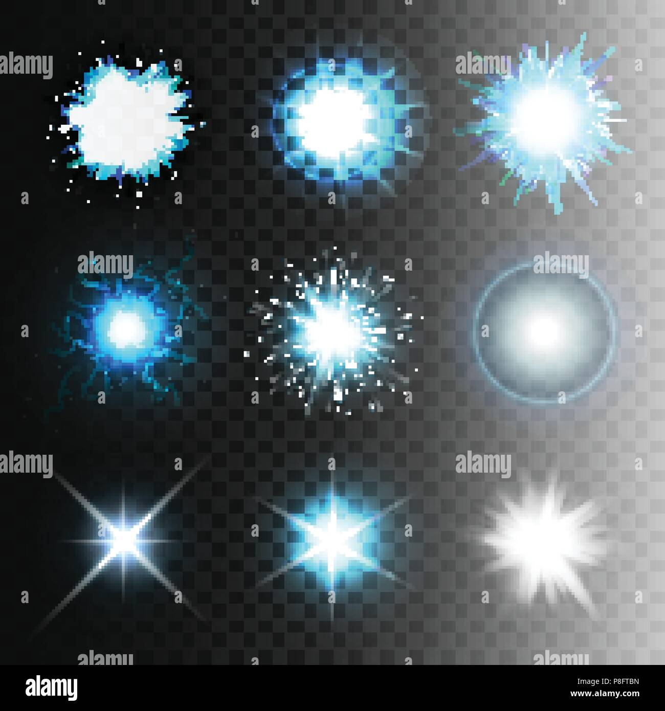 Vektor Abbildung Kugelblitz einen transparenten Hintergrund. Abstrakte Plasma Kugel. Elektrische ...