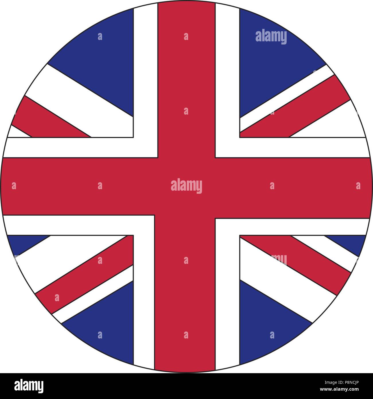Runde Flagge British National taste Vector Illustration Stock ...