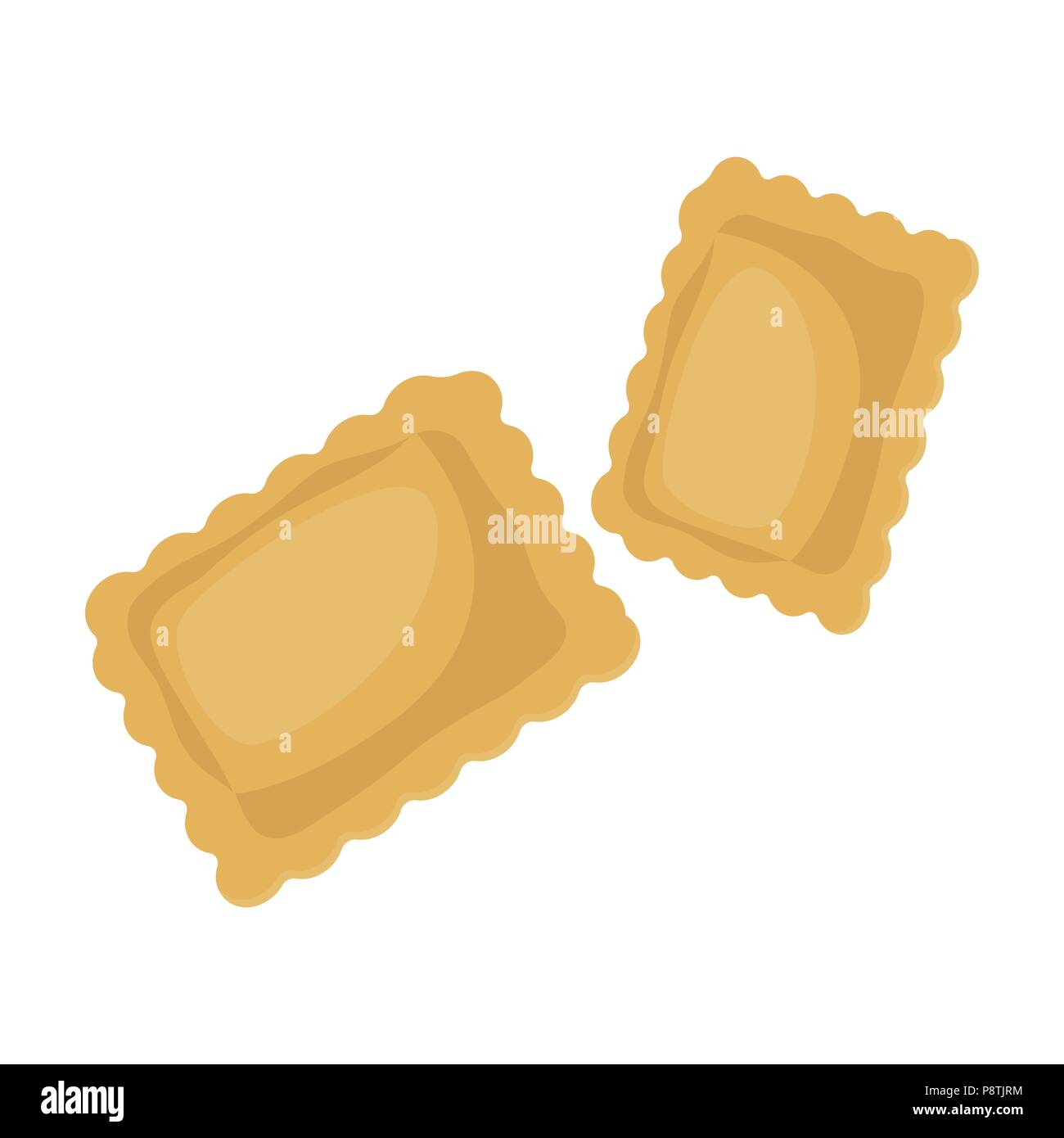 Ravioli pasta Symbol im Comic-stil auf weißem Hintergrund. Arten von ...