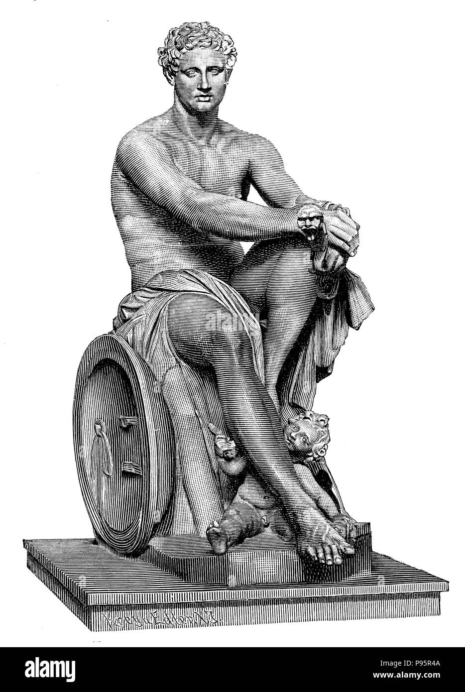 Ares, Marmor statue in der Villa Ludovisi in Rom. Epoche des Praxiteles ...