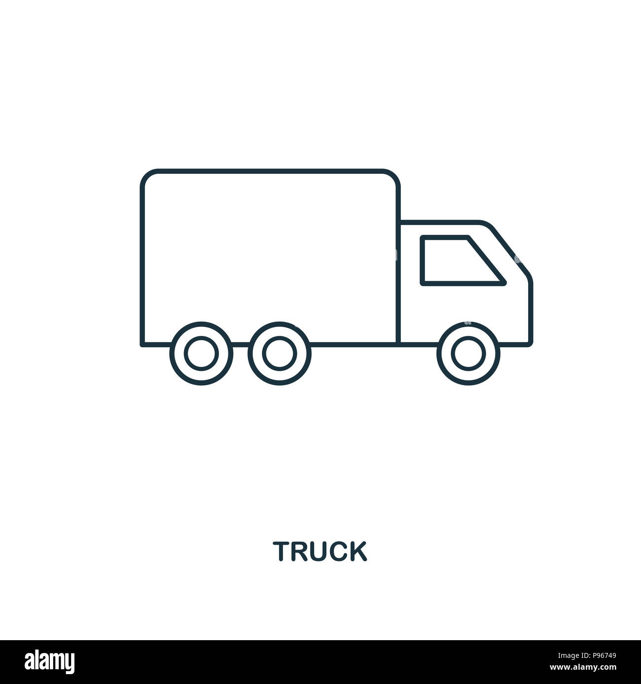 Lkw-Symbol. Outline style Icon Design. UI. Abbildung: LKW-Symbol ...