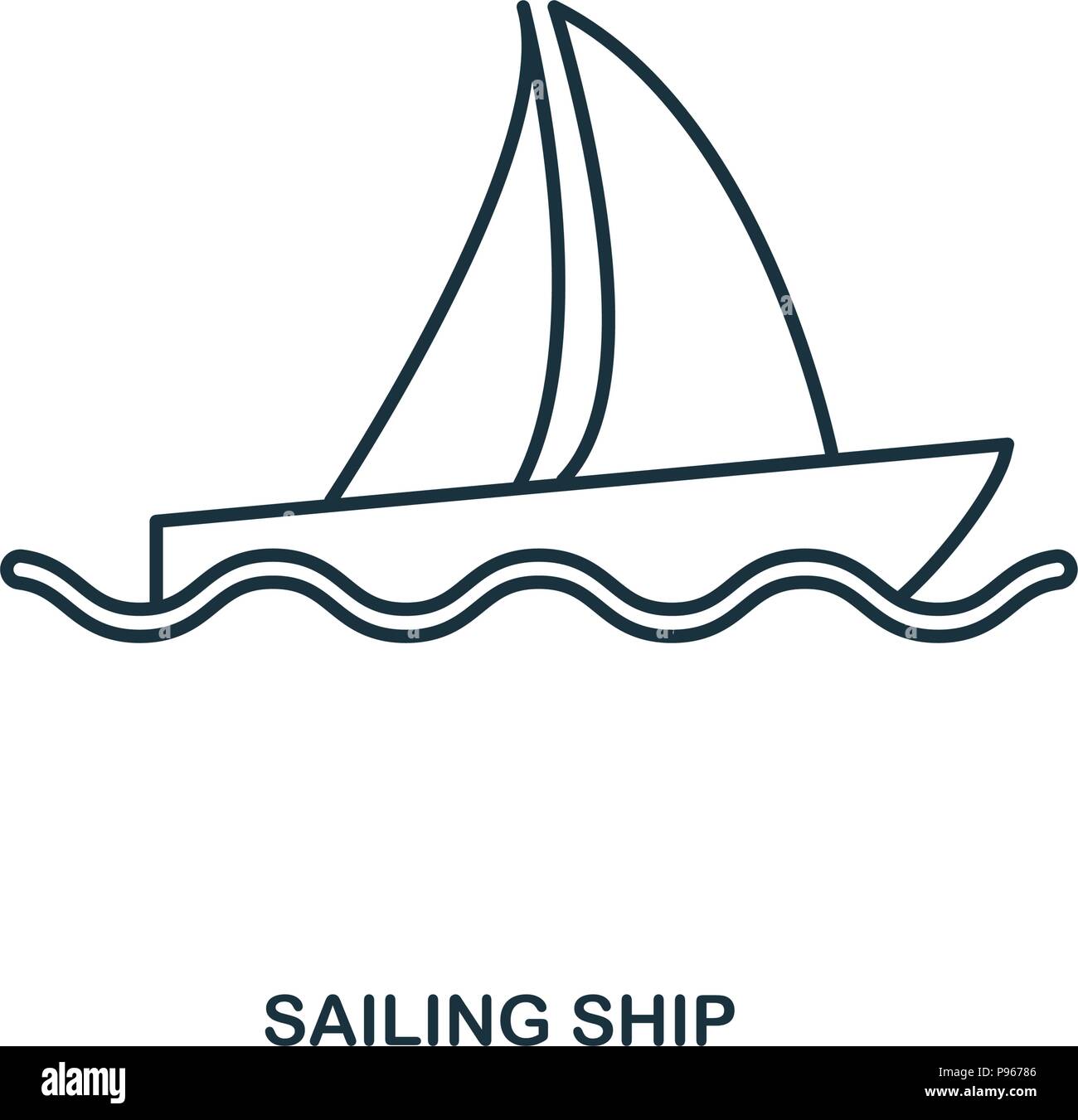 Sailing Ship Icon Outline Style Stockfotos und -bilder Kaufen - Alamy