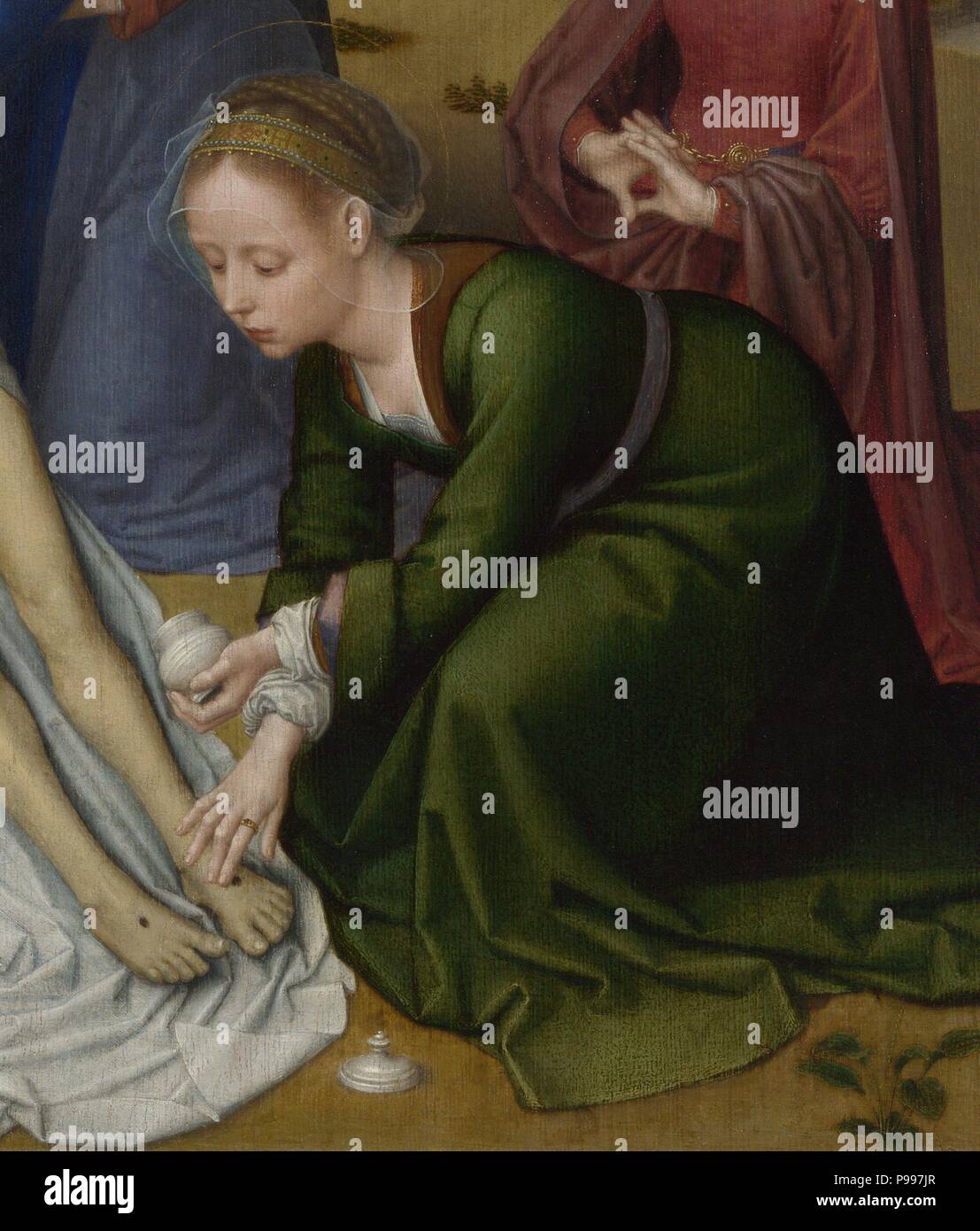 Die Wehklage über Christus. Detail: Maria Magdalena. Museum: National Gallery, London ...