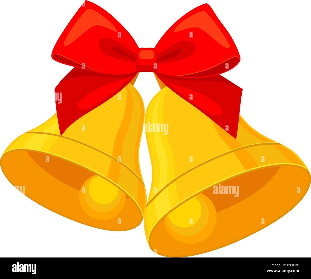 Bunte cartoon zwei Glocken mit Schleife. Neues Jahr themed Vector ...