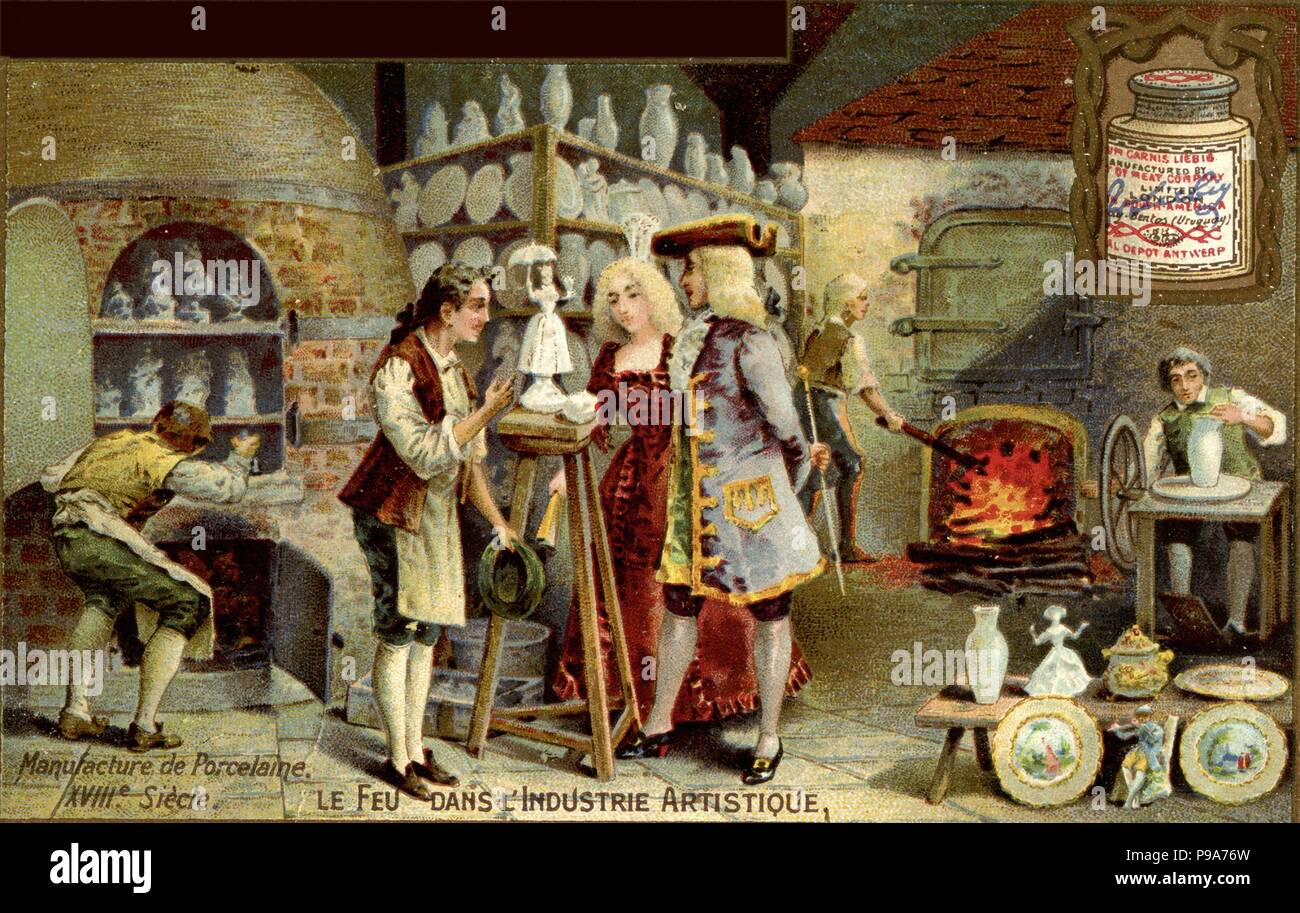 Porzellan Manufaktur im 18. Jahrhundert von einem französischen ...