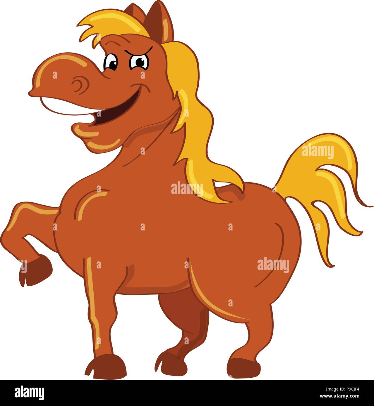 Cartoon vector Abbildung: Ein glückliches Pferd Stock-Vektorgrafik - Alamy