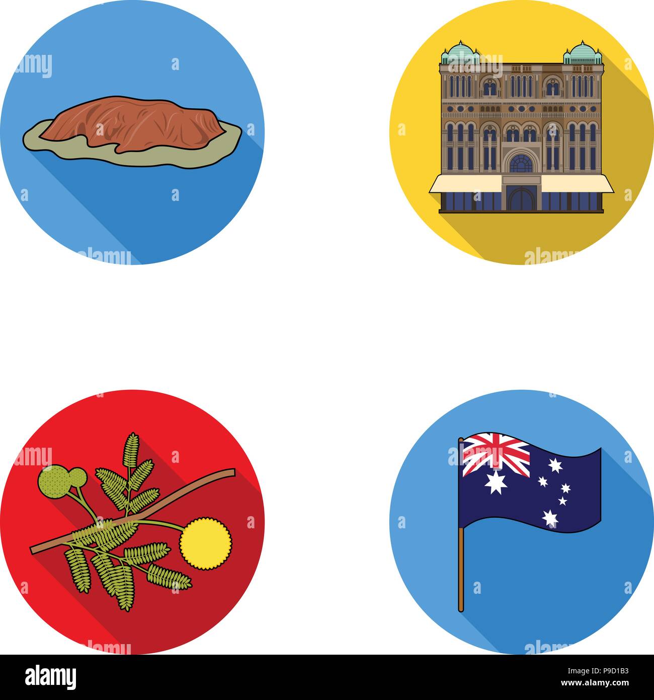 Australien, Niederlassung, Gebäude, Sammlung, Land, Flagge, flach ...