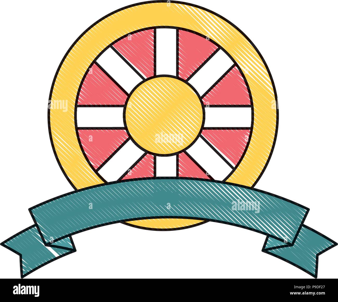 Emblem mit Pool float Symbol auf weißem Hintergrund, Vector ...