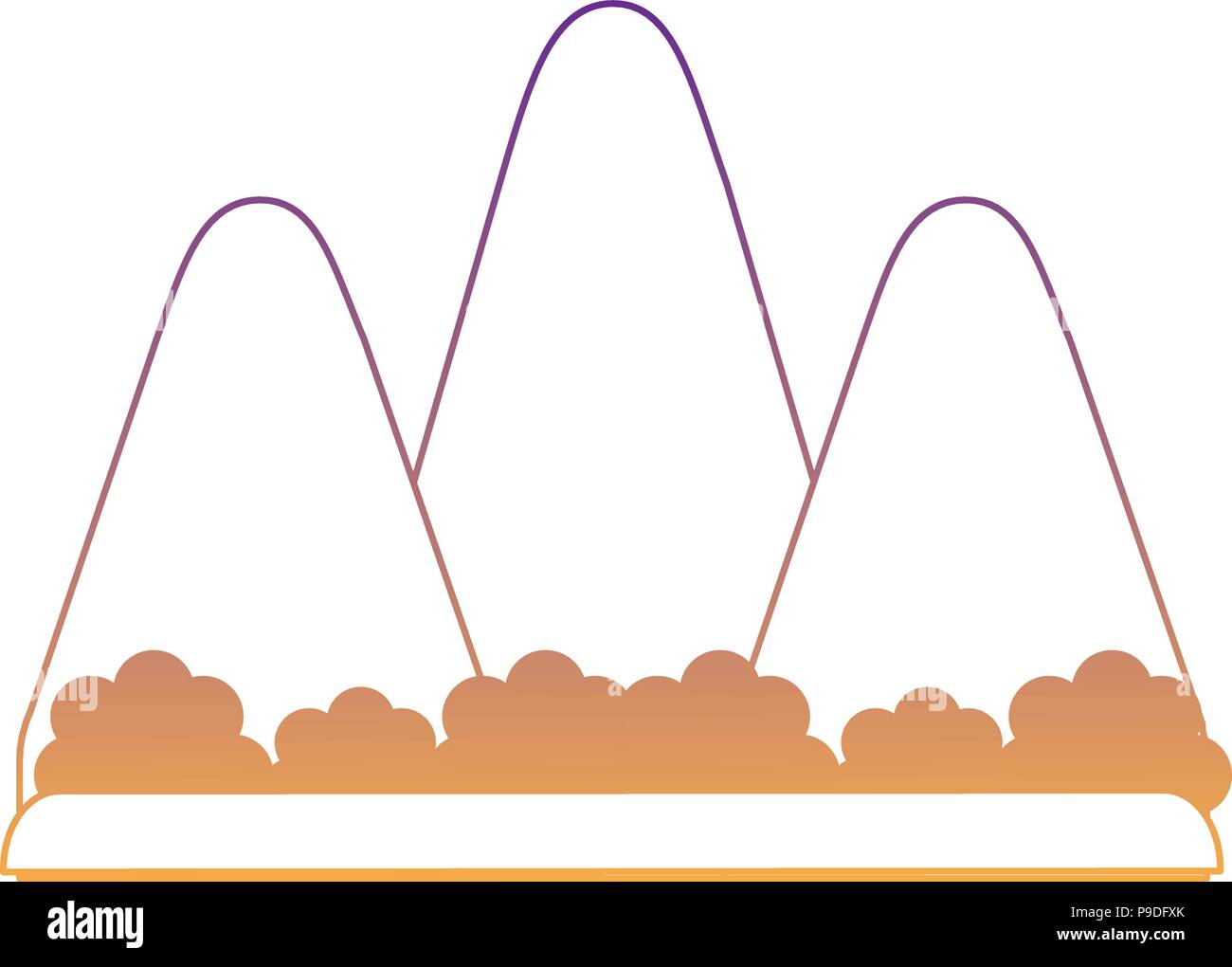 Berge Symbol auf weißem Hintergrund, Vector Illustration Stock ...