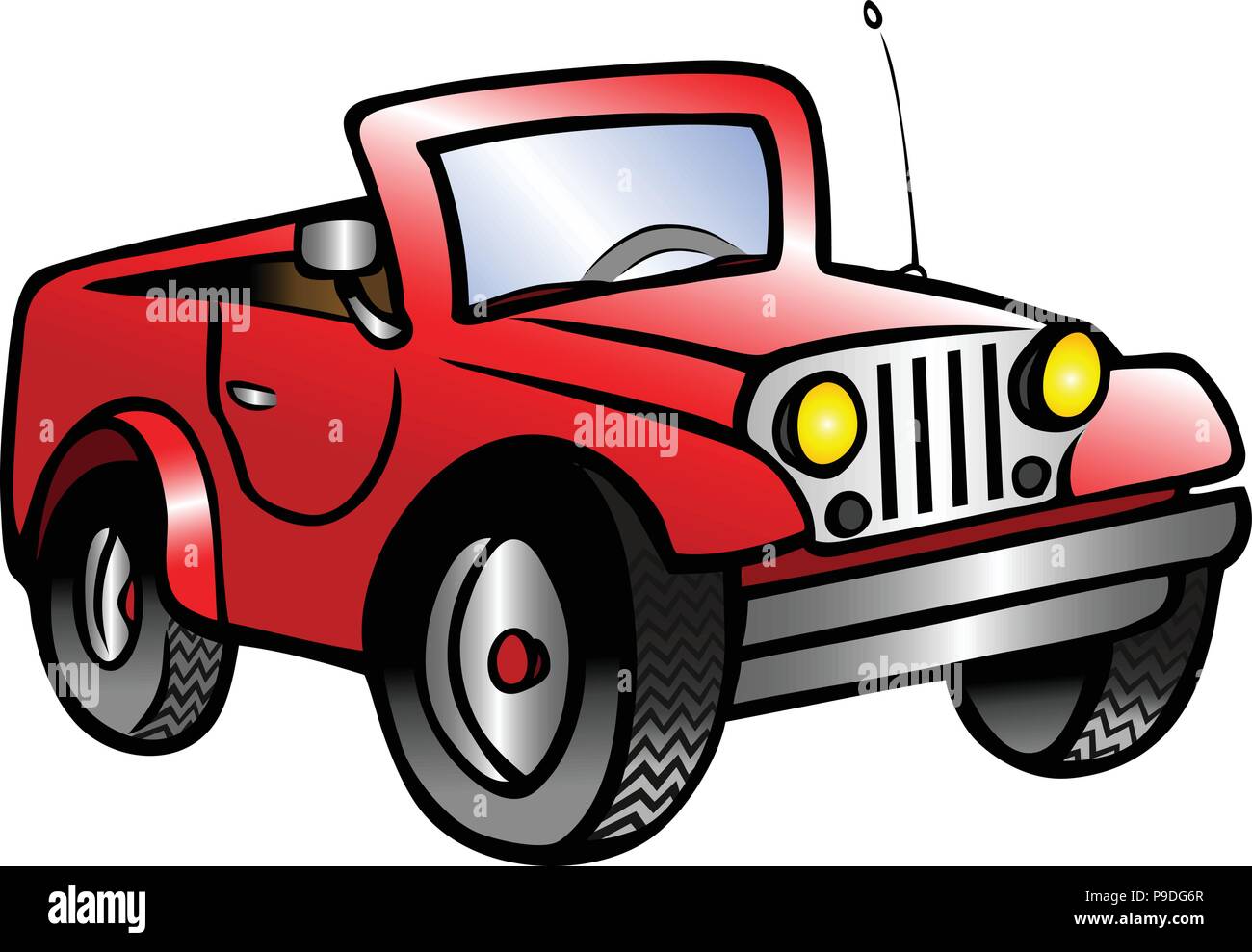 Jeep Cartoon Vector Cartoon Jeep One Click Repaint Vector Illustration