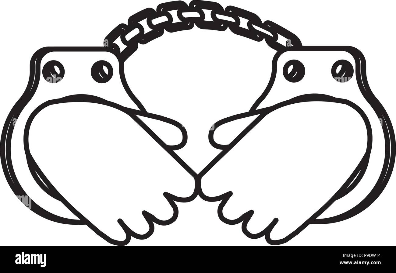 Hände mit Handschellen Symbol Stock-Vektorgrafik - Alamy