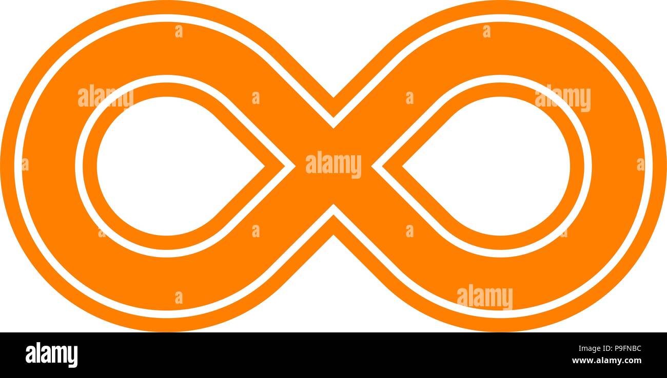 Infinity Symbol orange-beschrieben-isolierte-Vector Illustration Stock ...