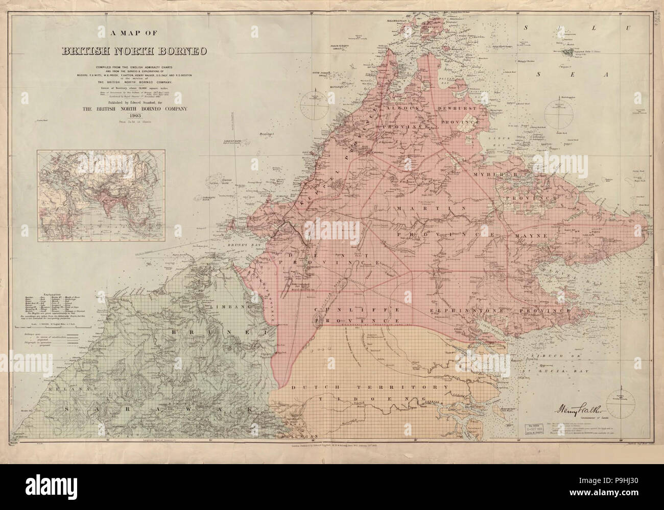 Karte von nordborneo -Fotos und -Bildmaterial in hoher Auflösung – Alamy