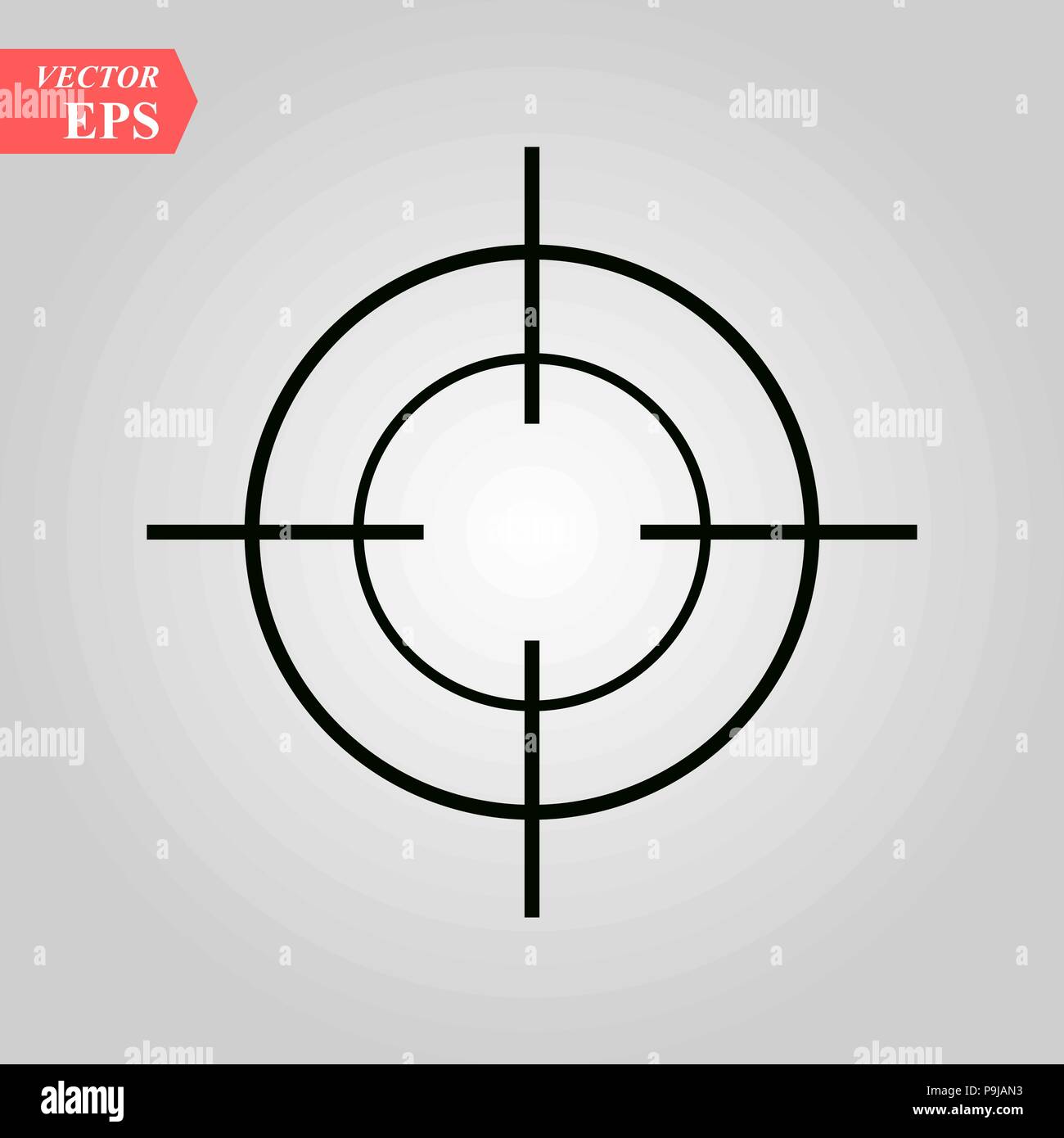 Ziel Symbol in trendigen Flat Style auf weißem Hintergrund. Symbol für ...