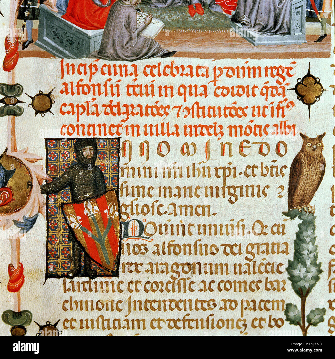 Ritter mit Wappen und anderen heraldischen Elemente, Detail einer ...