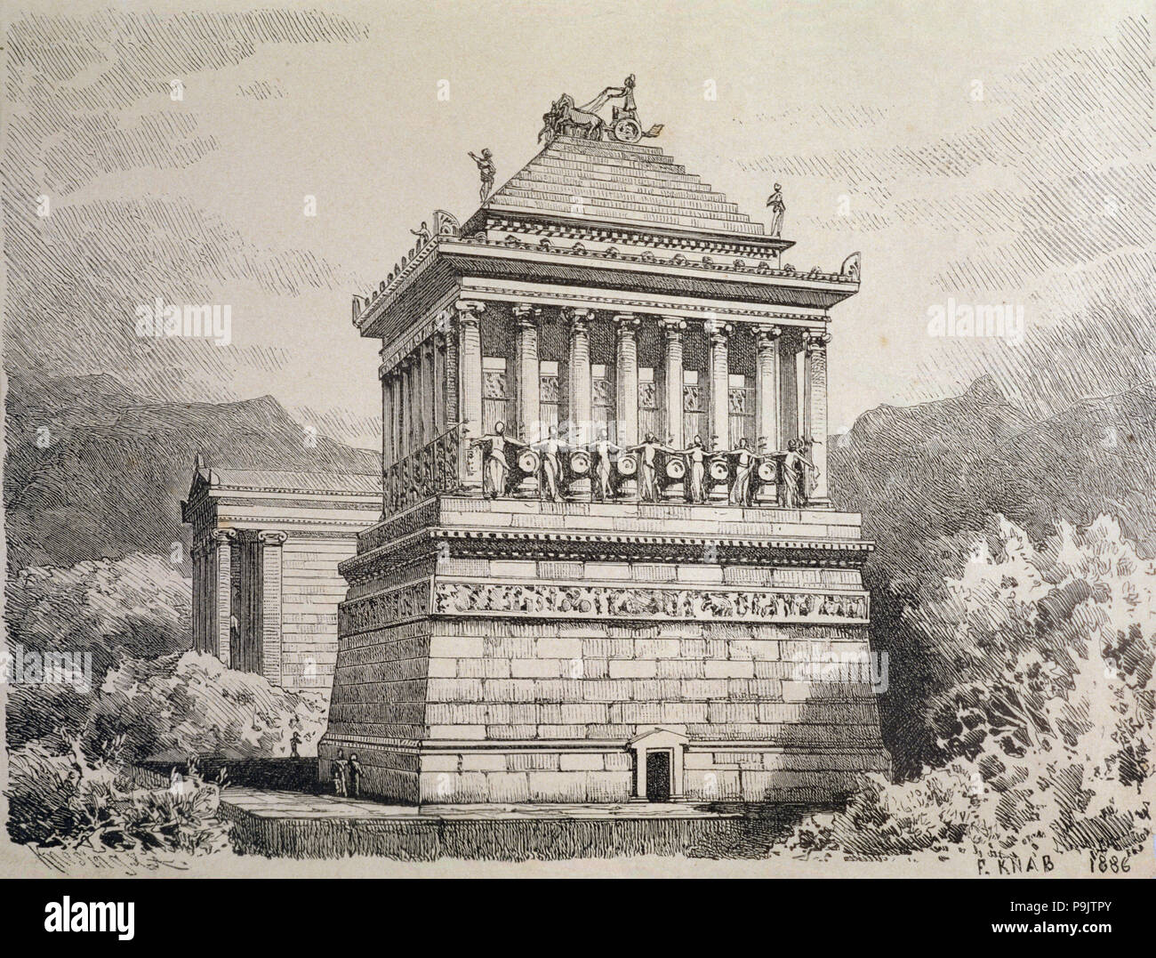 Das Mausoleum von Halikarnassos als das Grab von König Mausolus, der ...