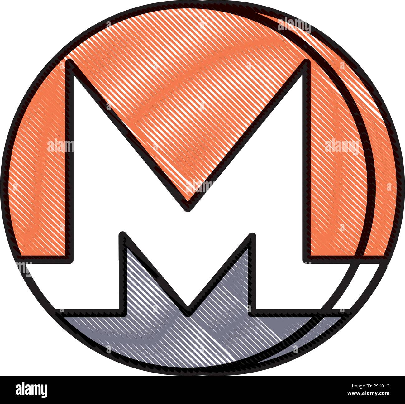 Monero Symbol Symbol auf weißem Hintergrund, Vector Illustration Stock ...