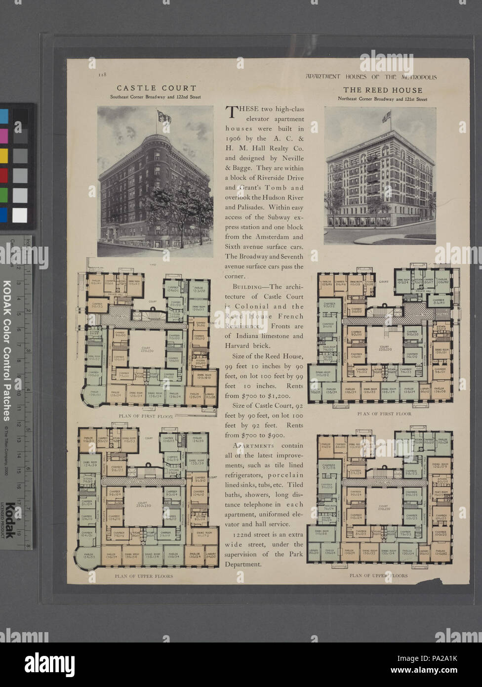286 Schloss Hof, südöstlichen Ecke Broadway und 122 Street; Plan der ...