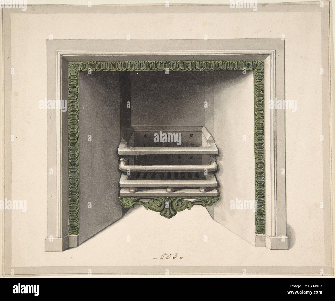 Design für Gusseiserne Gitter mit Adler greifen Schlangen. Artist ...