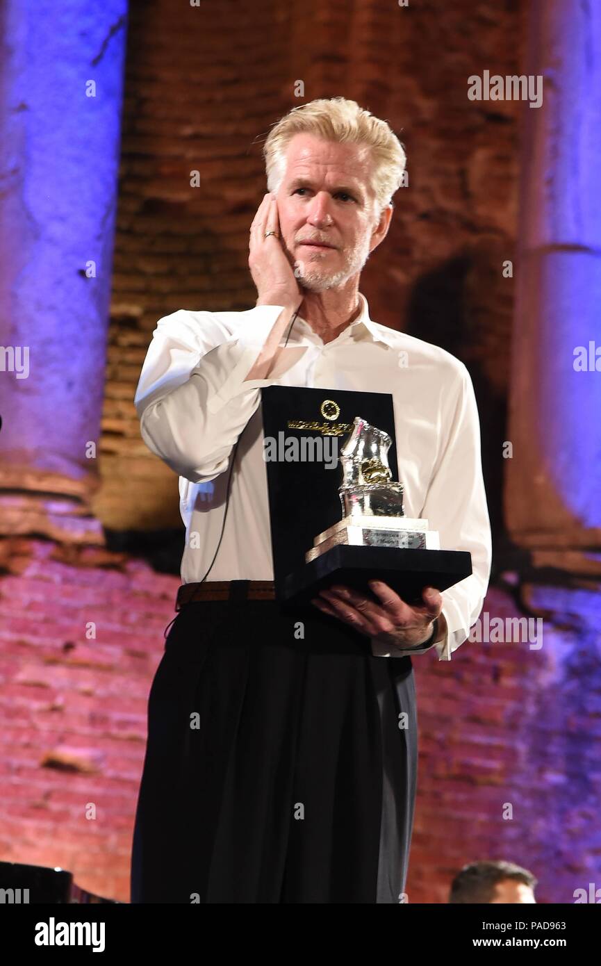 Taormina, Italien. 20. Juli 2018. Taormina: Matthew Modine und Frau ...
