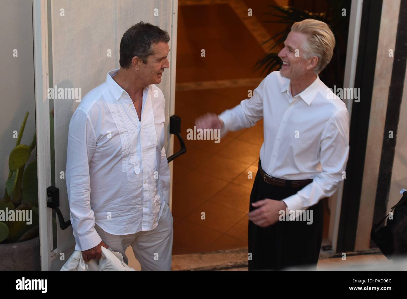 Taormina, Italien. 20. Juli 2018. Taormina: Matthew Modine und Frau ...