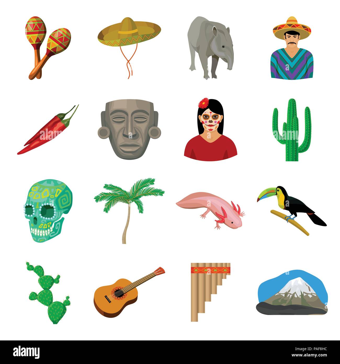 Akustische, Attribute, axolotl, Kaktus, Calavera, Cartoon, Chili ...