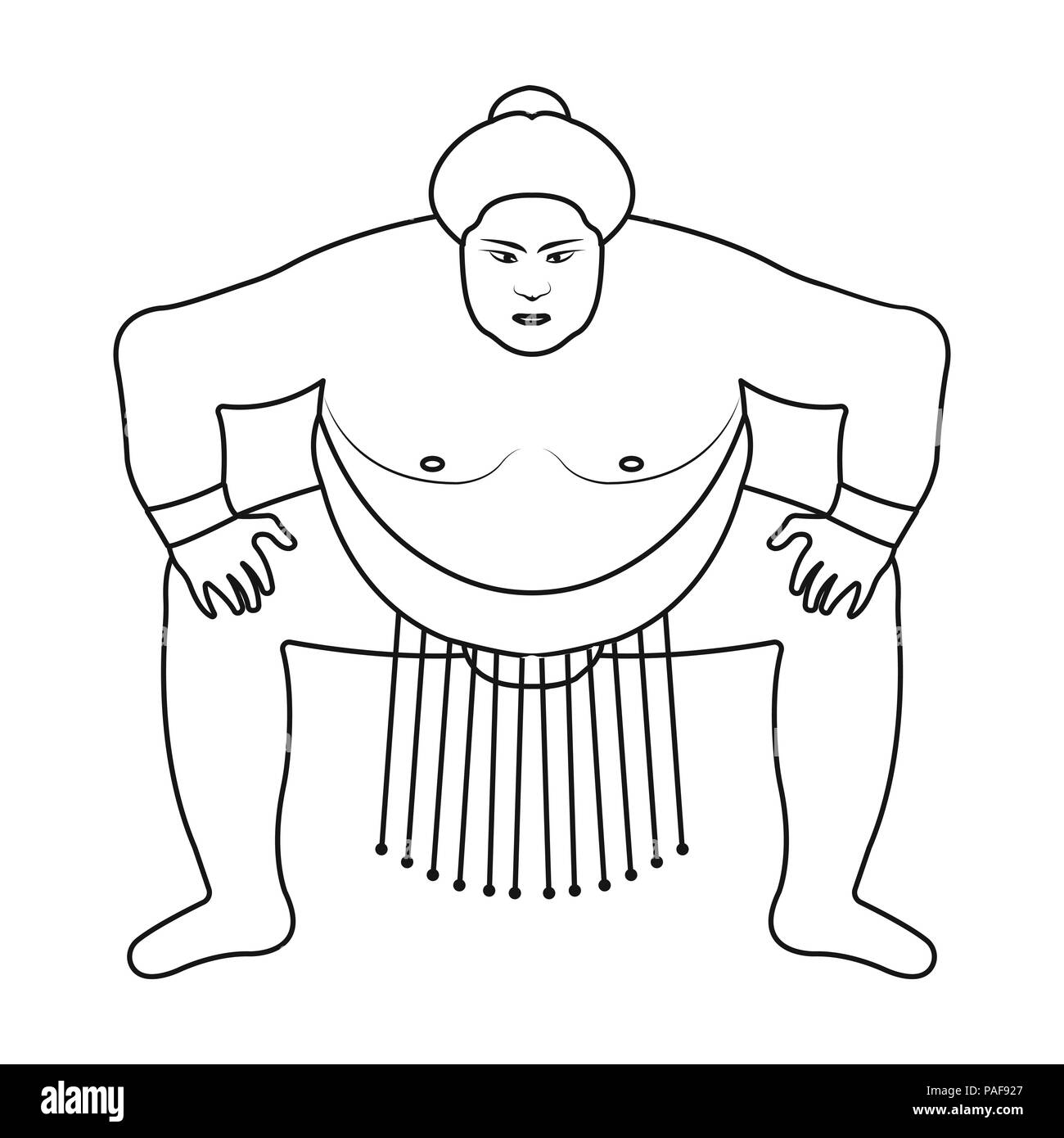 Sumo-ringer Symbol in der gliederungsansicht Stil auf weißem ...