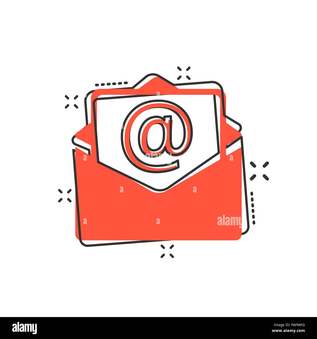 Vektor cartoon mail Briefsymbol im Comic-stil. E-mail Sign Abbildung Piktogramm. Mail Business ...