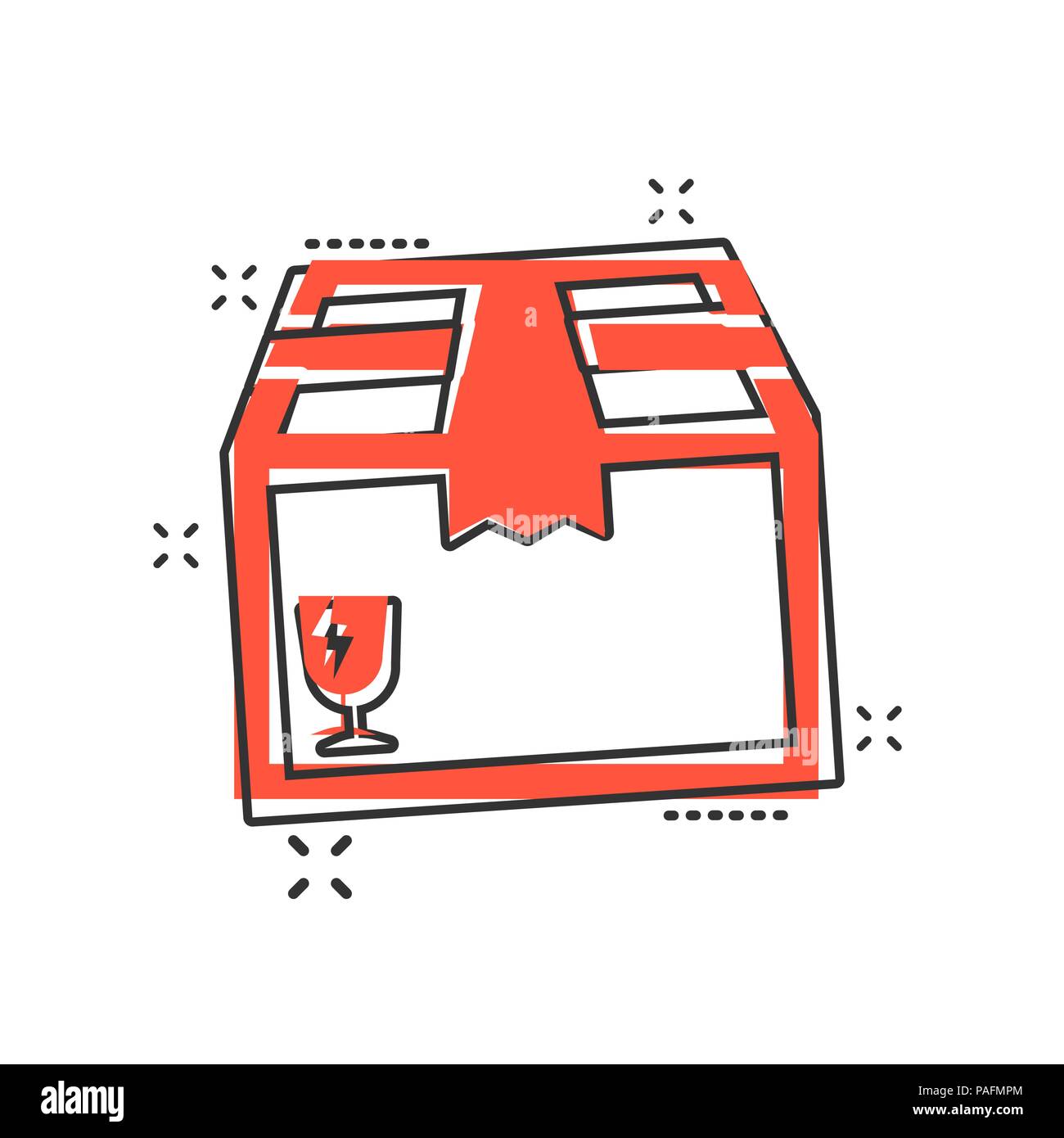 Vektor cartoon Verpackung Symbol im Comic-stil. Versand pack Zeichen ...