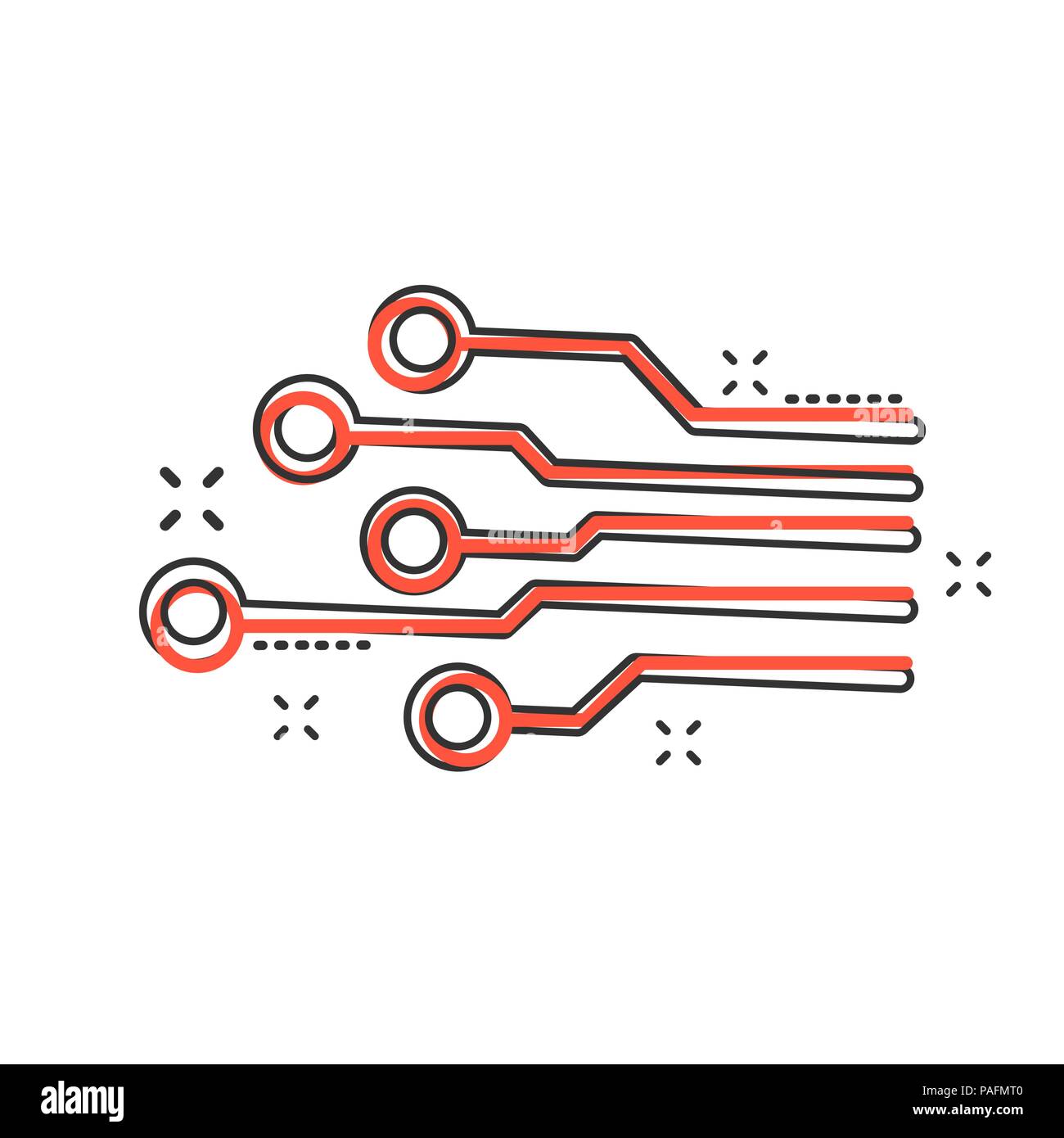 Vektor cartoon Platine Symbol im Comic-stil. Technologie Regelung ...