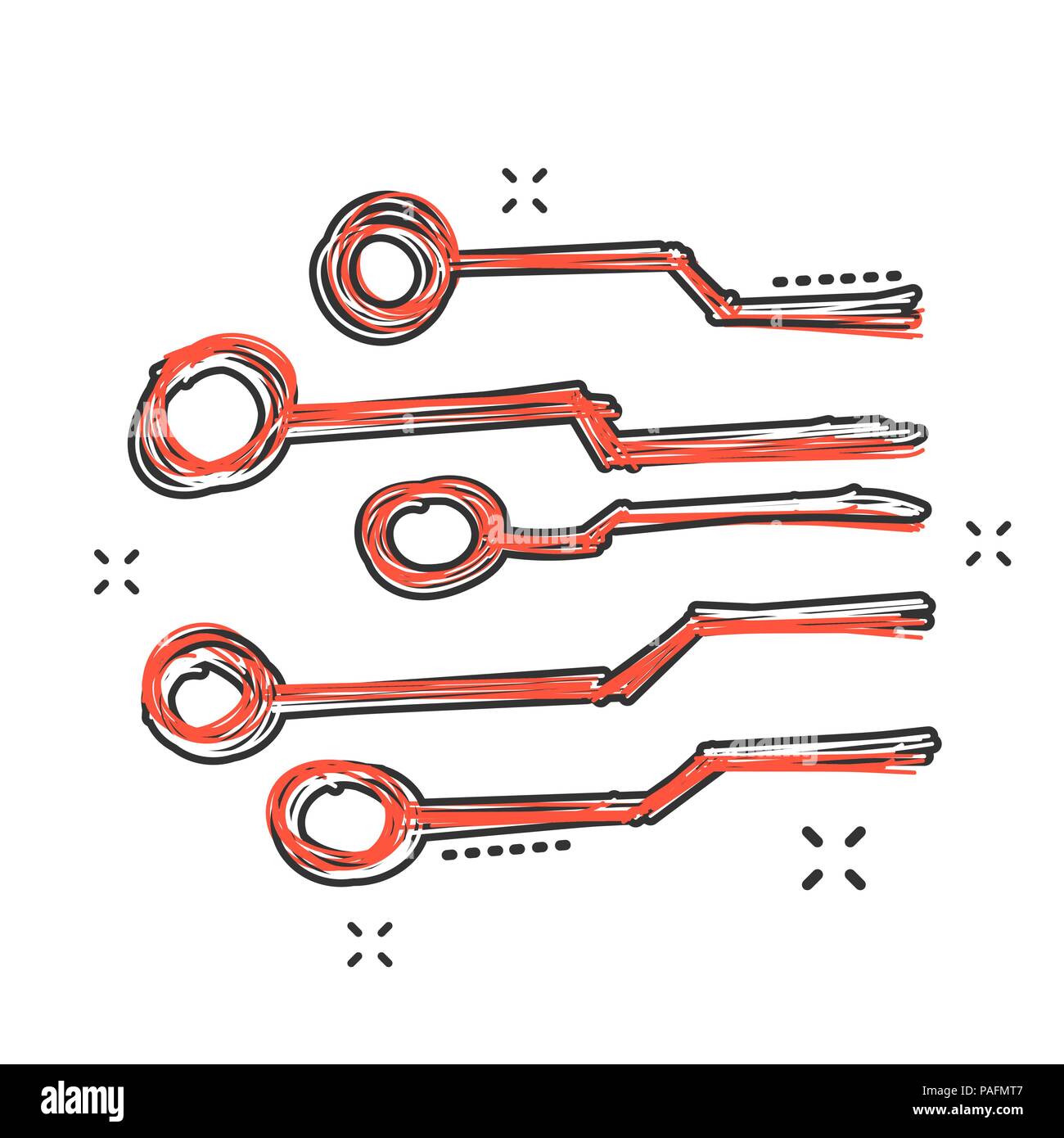 Vektor cartoon Hand gezeichnet Platine Symbol im Comic-stil ...