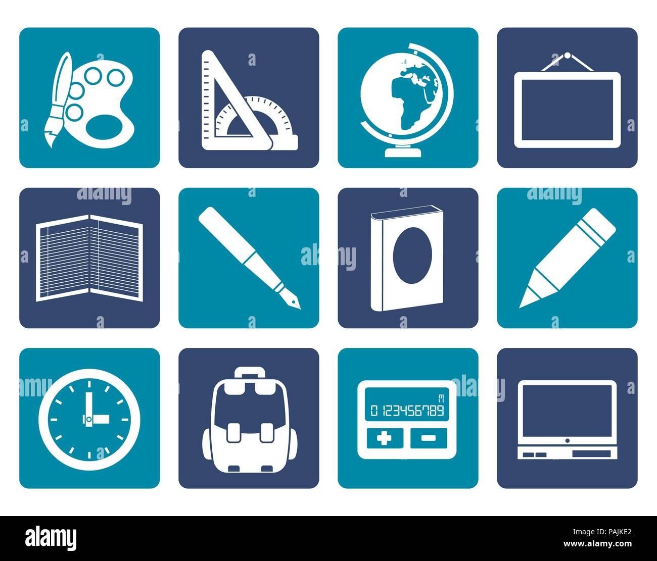 Flache Schule und Ausbildung Symbole - Vektor Icon Set Stock ...