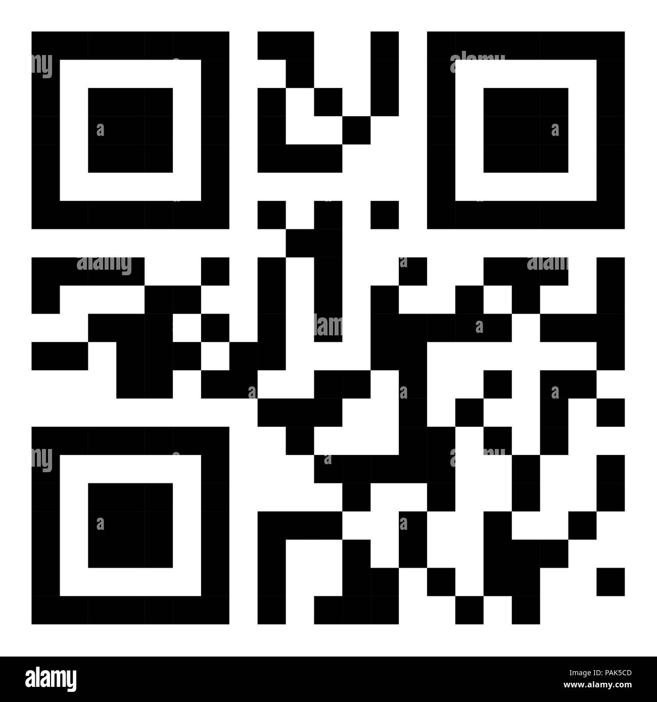 Moderne schwarze QR-Code auf weißem Hintergrund mit Text in den QR-Code ...