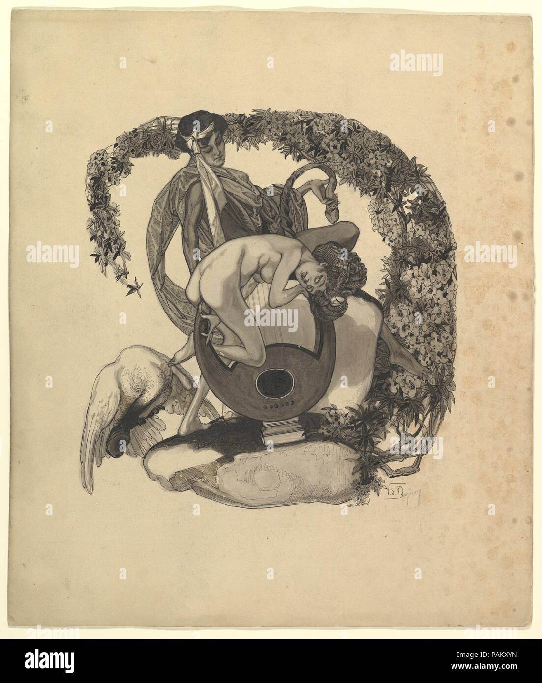 Studie für ein Buch Platte: Leda und der Schwan. Artist: Franz von ...