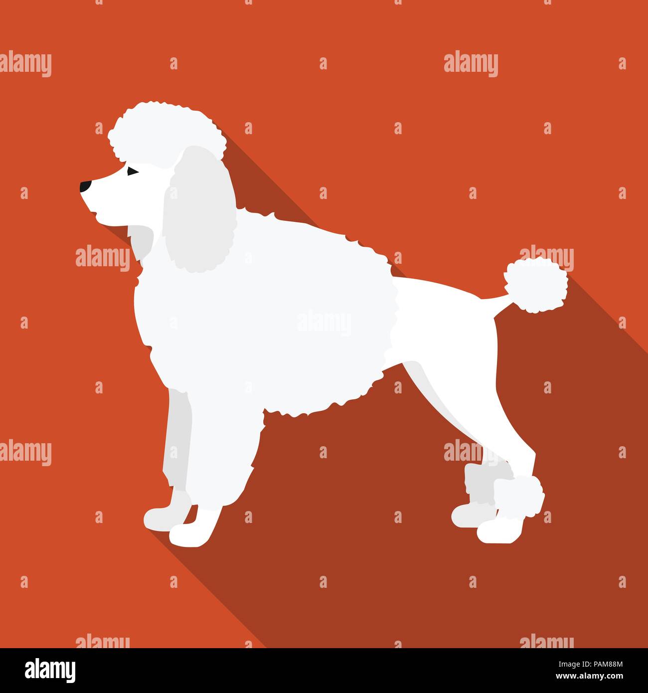 Pudel vector illustration symbol in flacher Bauweise Stock-Vektorgrafik ...