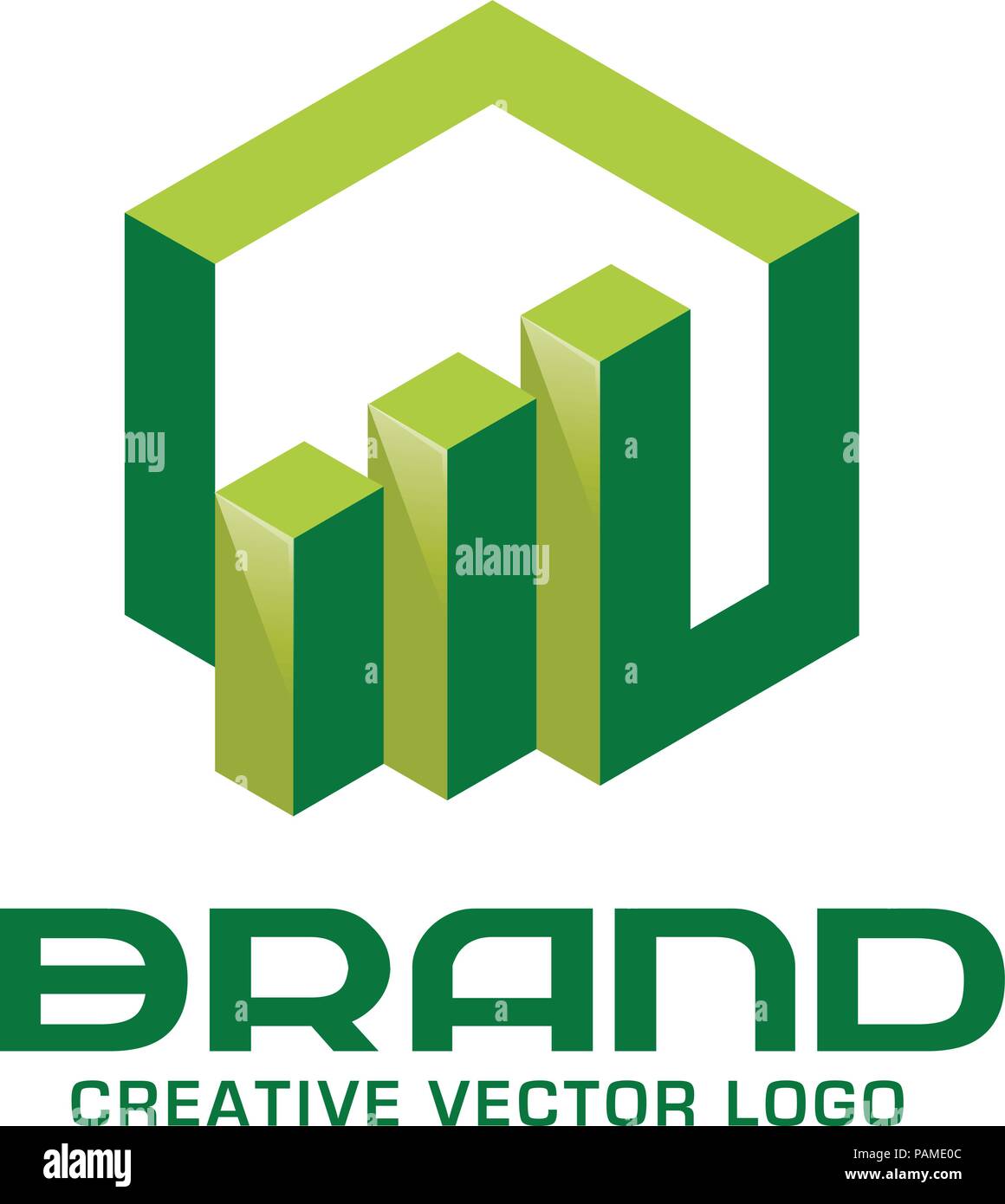 Wirtschaft Finanzen logo, Pfeile und info Grafik 3d bar Logo, Vector ...