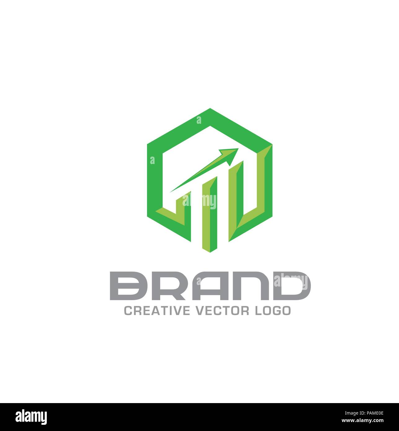 Wirtschaft Finanzen logo, Pfeile und info Grafik 3d bar Logo, Vector ...