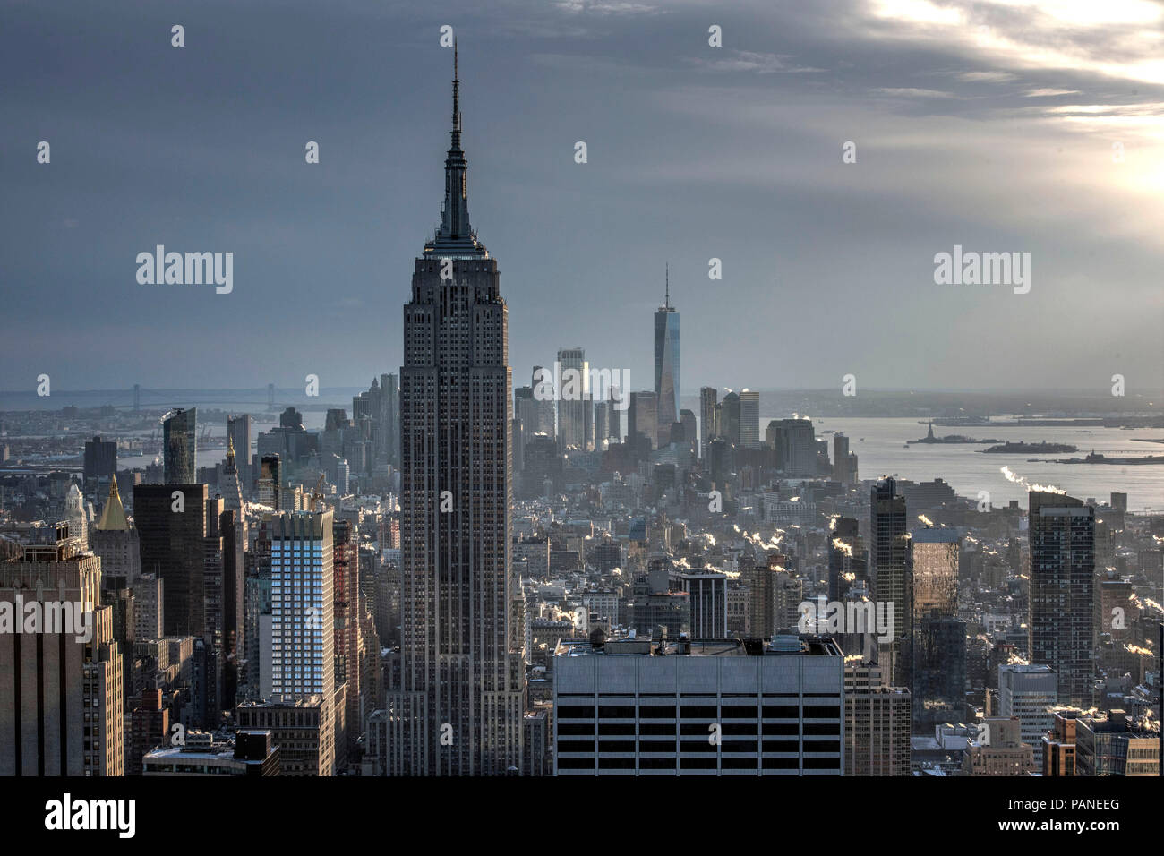 Blick auf Manhattan Formular oben auf dem Felsen Aussichtsplattform auf ...