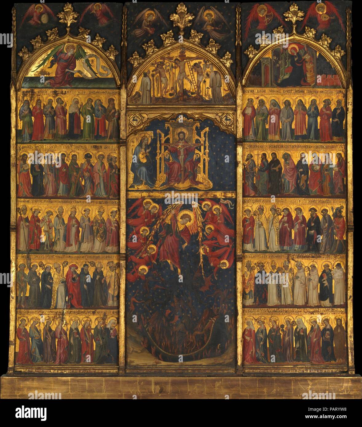 Die Trinität von allen Heiligen verehrt. Artist: spanischer Maler (Ca ...
