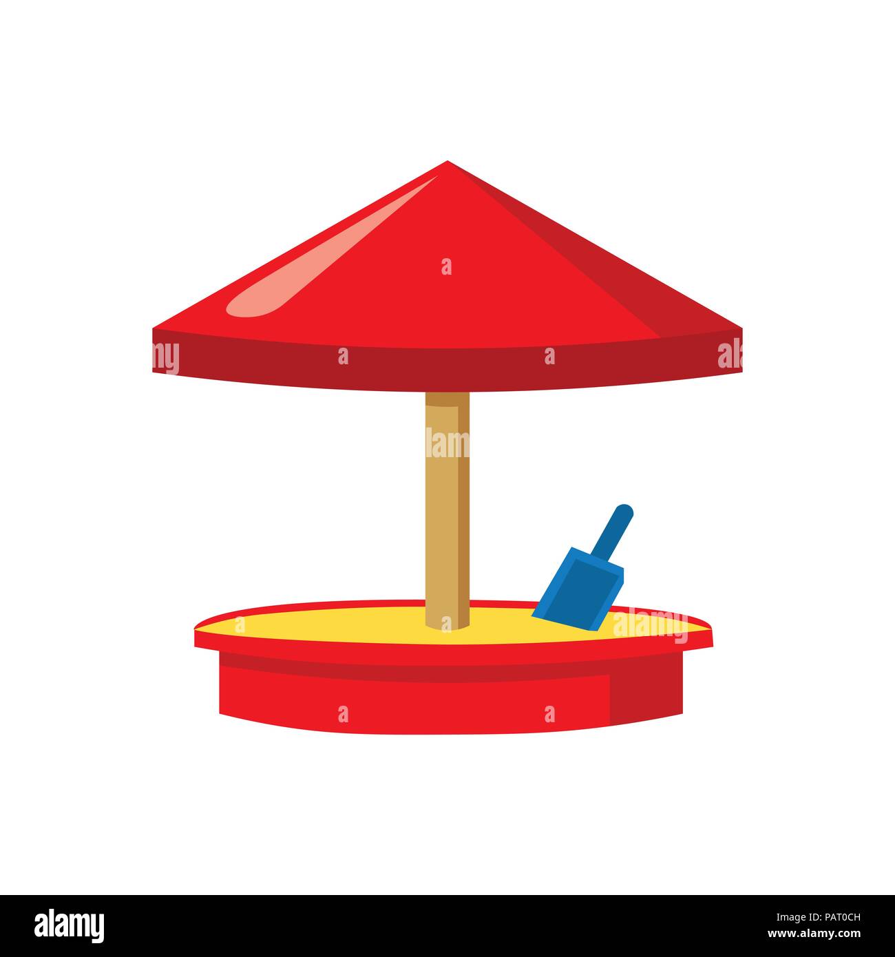 Sandbox Symbol im Comic-stil auf weißem Hintergrund. Spielen Garten ...