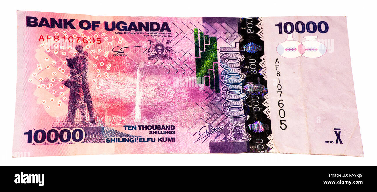 10000 ugandische Schilling Bank Note. Ugandische Schilling ist die ...