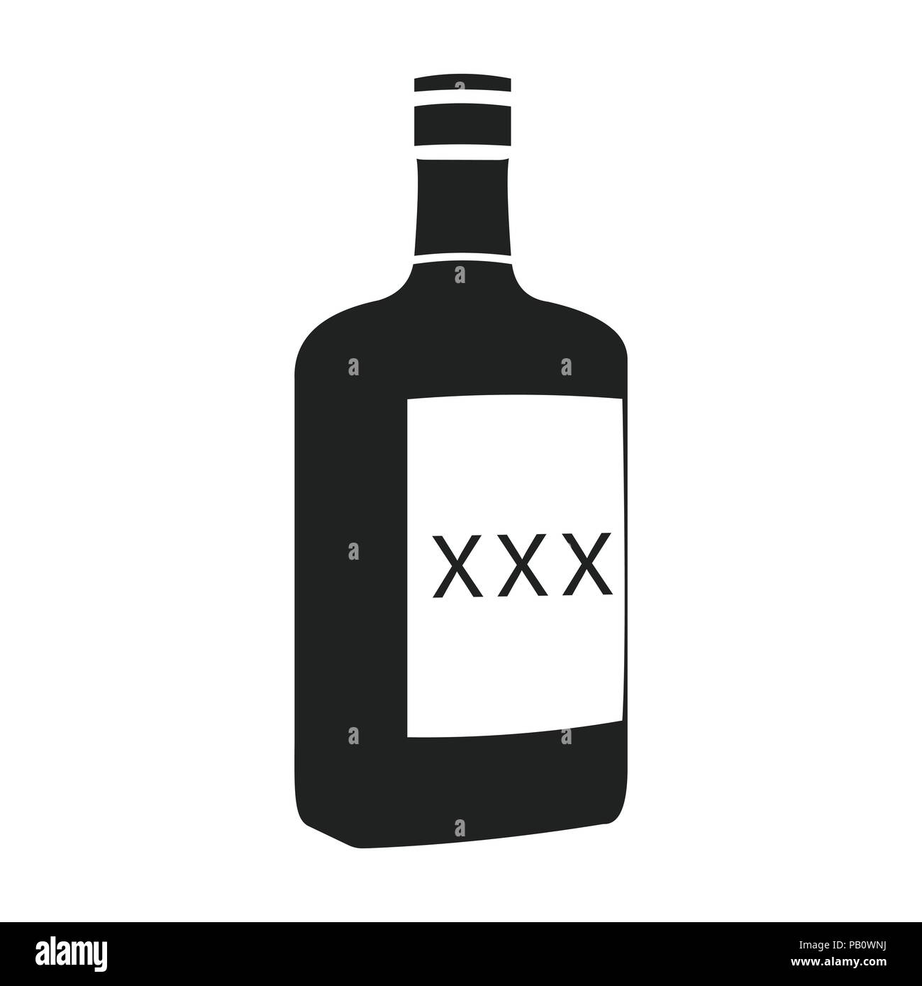 Alkohol Symbol in schwarz auf weißem Hintergrund. Wlid west Symbol ...