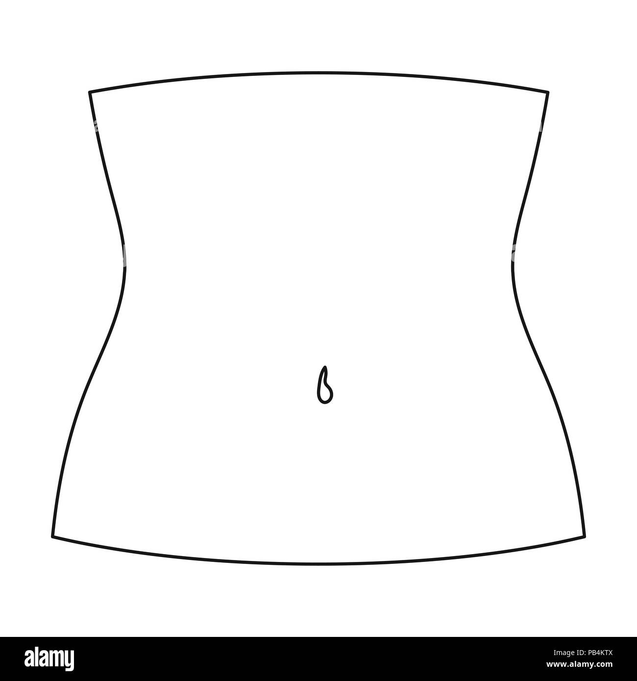 Abdomen Symbol in der gliederungsansicht Stil auf weißem Hintergrund ...