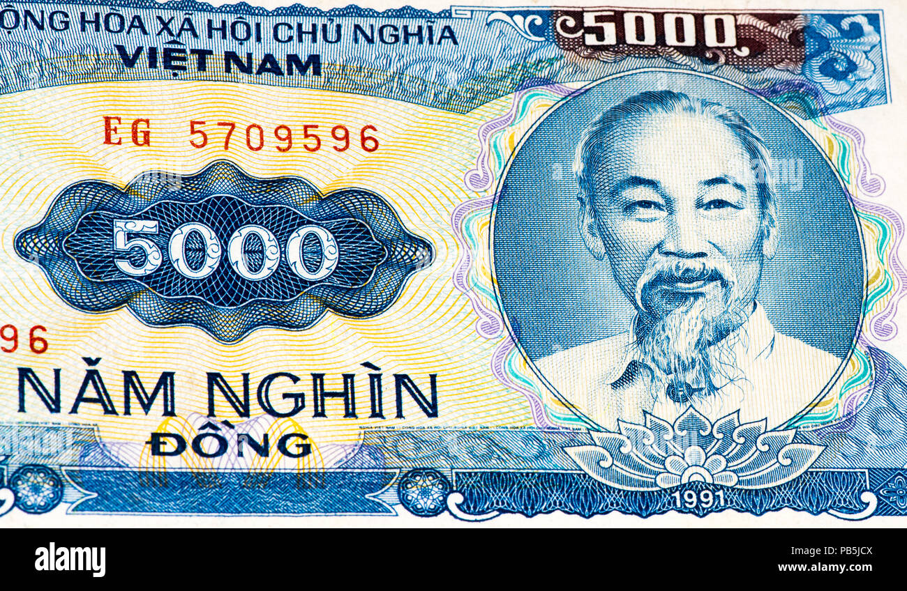 5000 dong Bank Note von Vietnam. Dong ist der nationalen Währung von ...