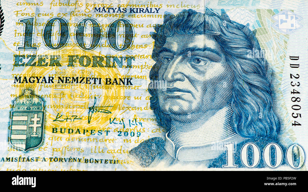 1000 Forint Bank Note. Ungarische Forint ist die nationale Währung der ...