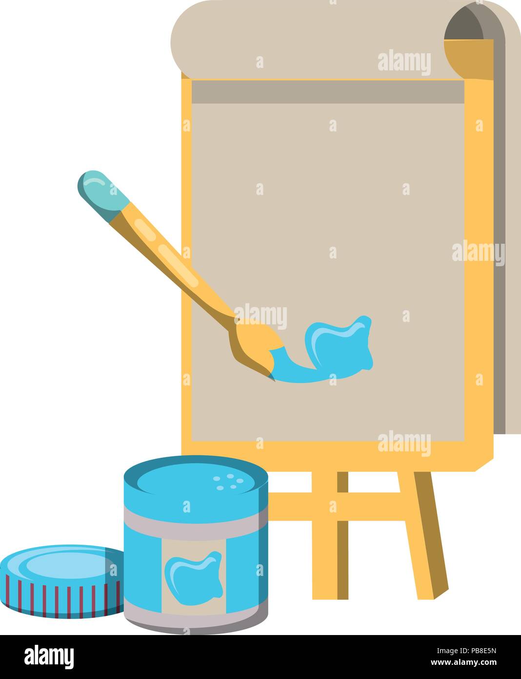 Vorstand mit Farbe und Pinsel Symbol auf weißem Hintergrund, Vector ...