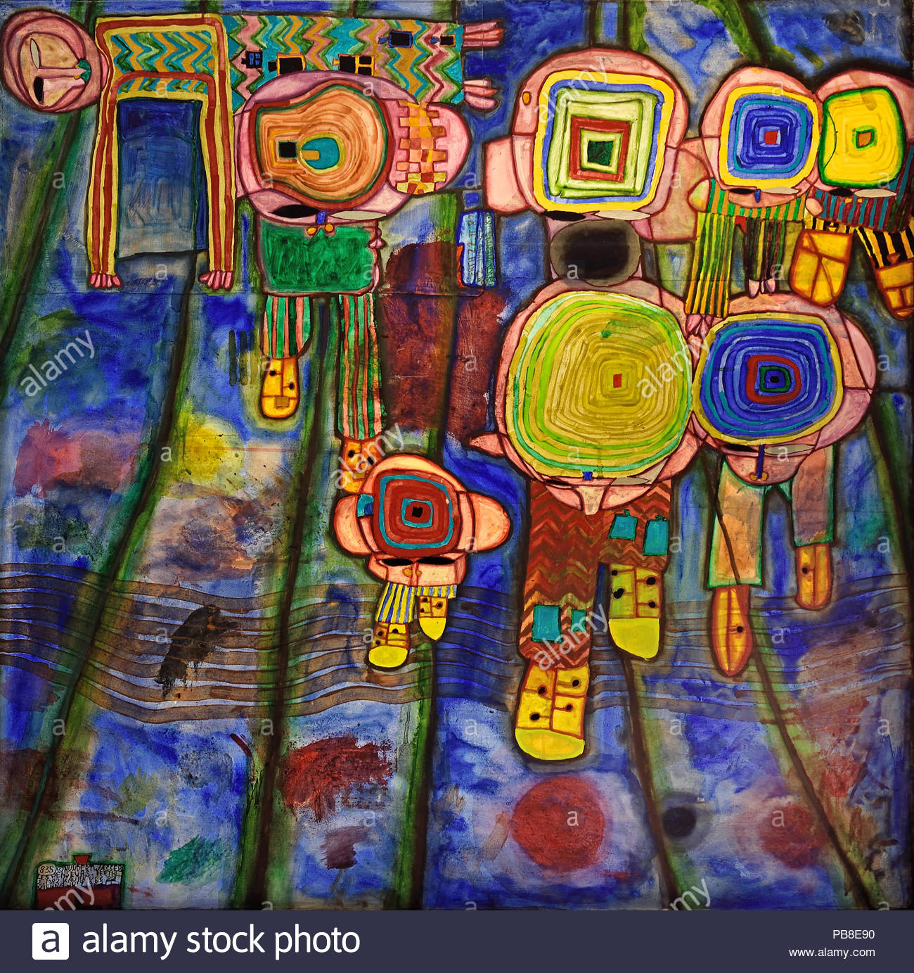 Friedensreich Regentag Dunkelbunt Hundertwasser Stockfotos