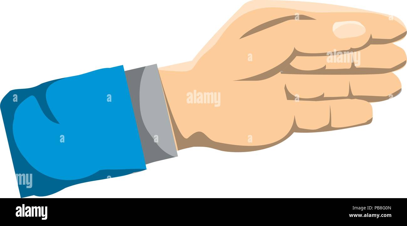 Offene Hand Symbol auf weißem Hintergrund, Vector Illustration Stock ...